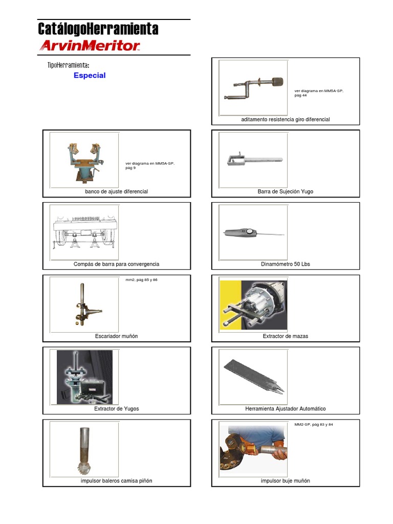 Herramientas Arvinmeritor - 082007 | PDF | Ingeniería mecánica | Bienes ...