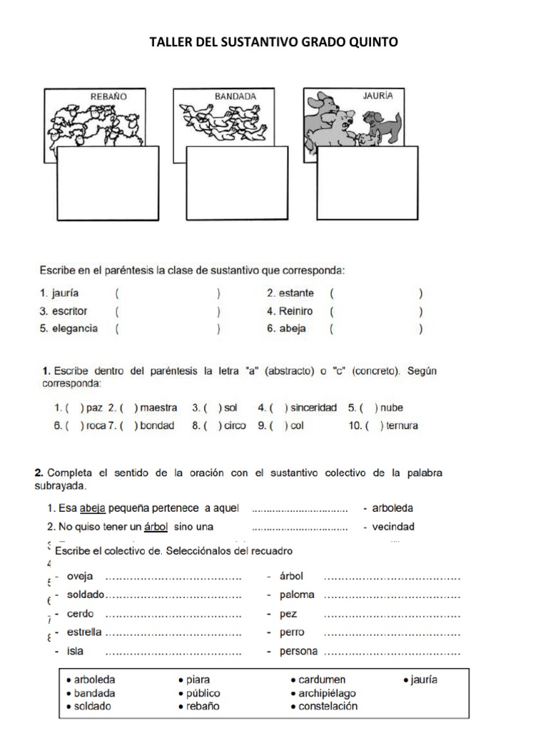 Actividades Del Sustantivo | PDF