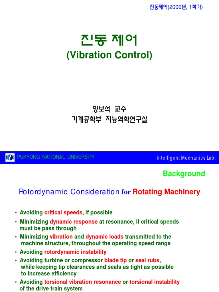 Vibration Control Techniques for Rotating Machinery | PDF | Motion ...