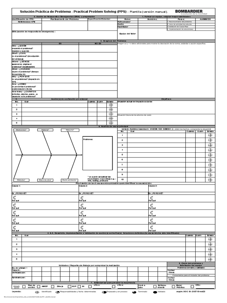 Plantilla A3 para Resolución de Problemas | PDF