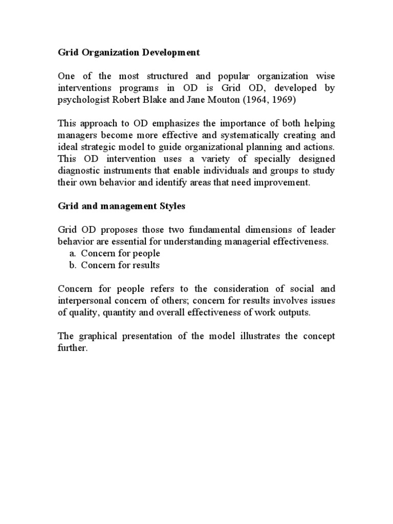 Grid Organization Development | PDF | Organization Development | Leadership