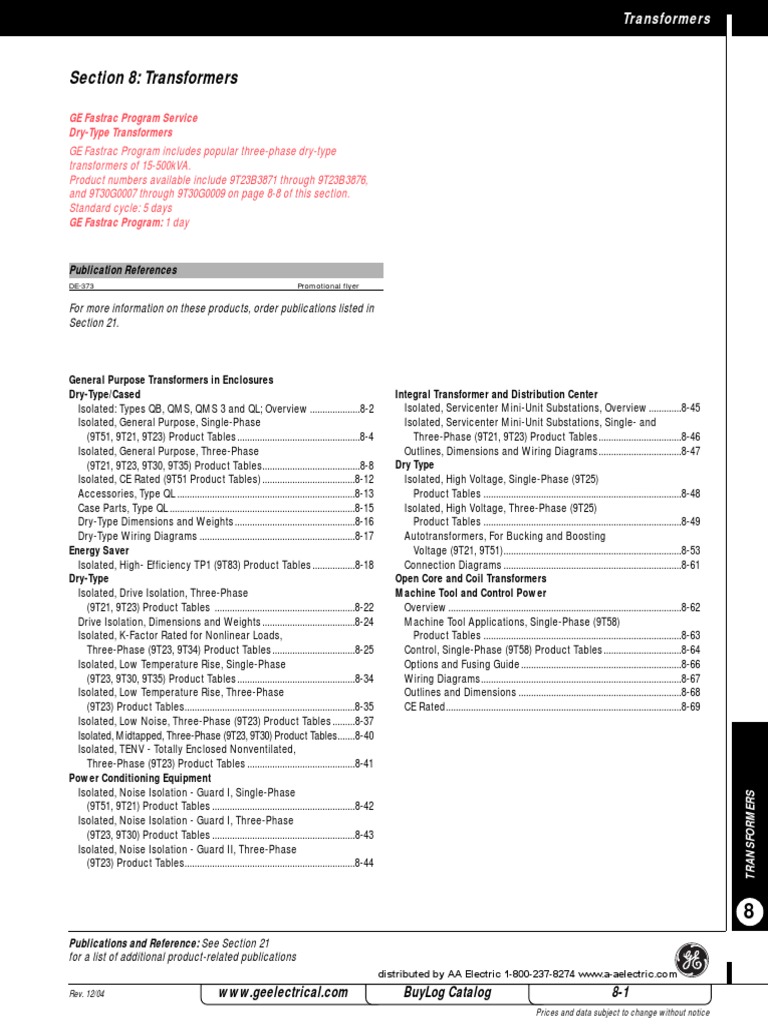 Catalog | PDF | Transformer | Mains Electricity