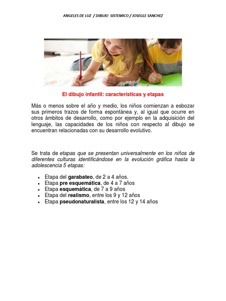 Etapas Del Dibujo Infantil | PDF | Dibujo | Color
