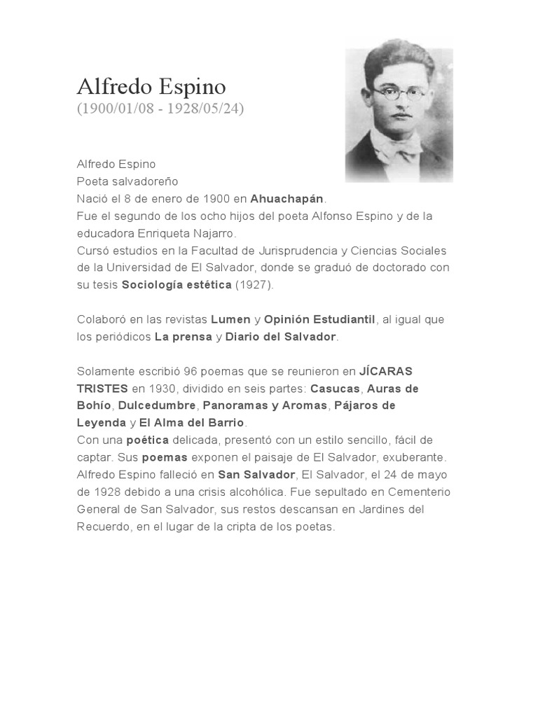 Alfredo Espino | PDF | Clásicos