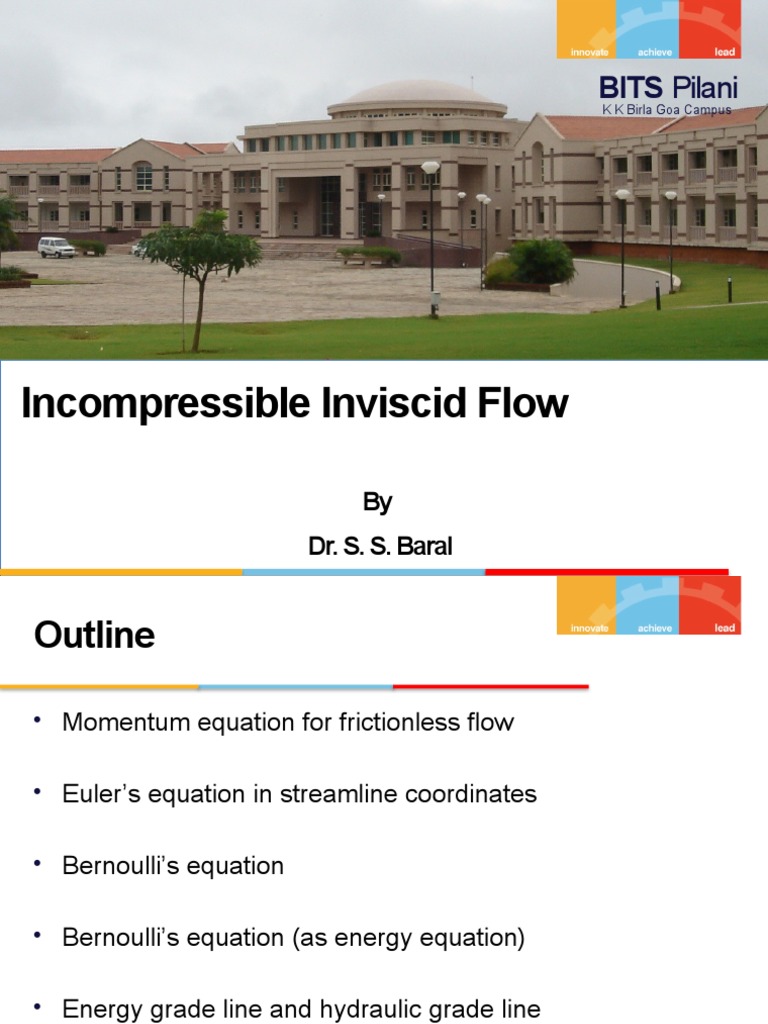 Incompressible Inviscid Flow: BITS Pilani | PDF | Fluid Dynamics | Pressure