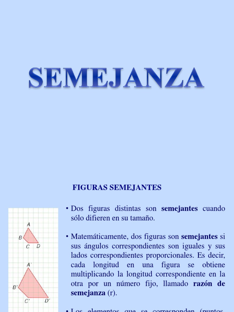 Definición de Figuras Semejantes | PDF | Formas geométricas | Geometría ...