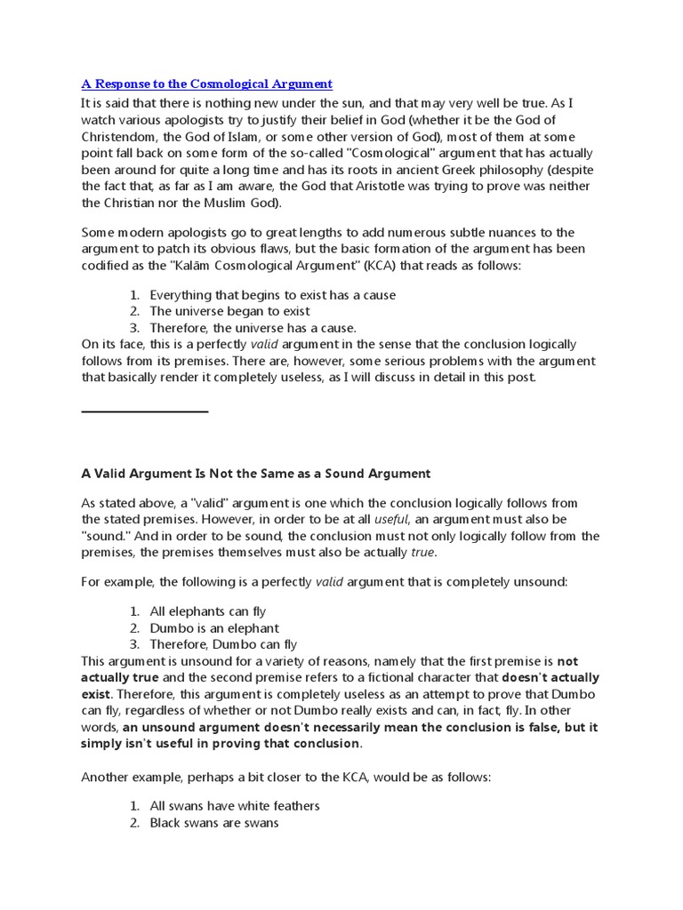 Refutation Argument Kalam | PDF | Argument | Universe