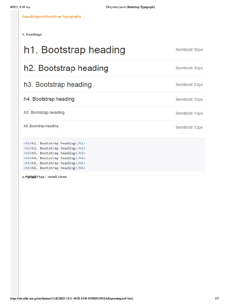 Παραδείγματα Bootstrap Typography | PDF | Computers