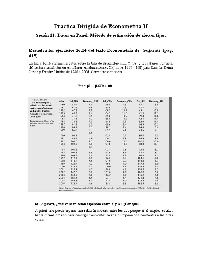 Practica Dirigida de Econometría II | PDF | Elasticidad (economía) | Consumo (economía)