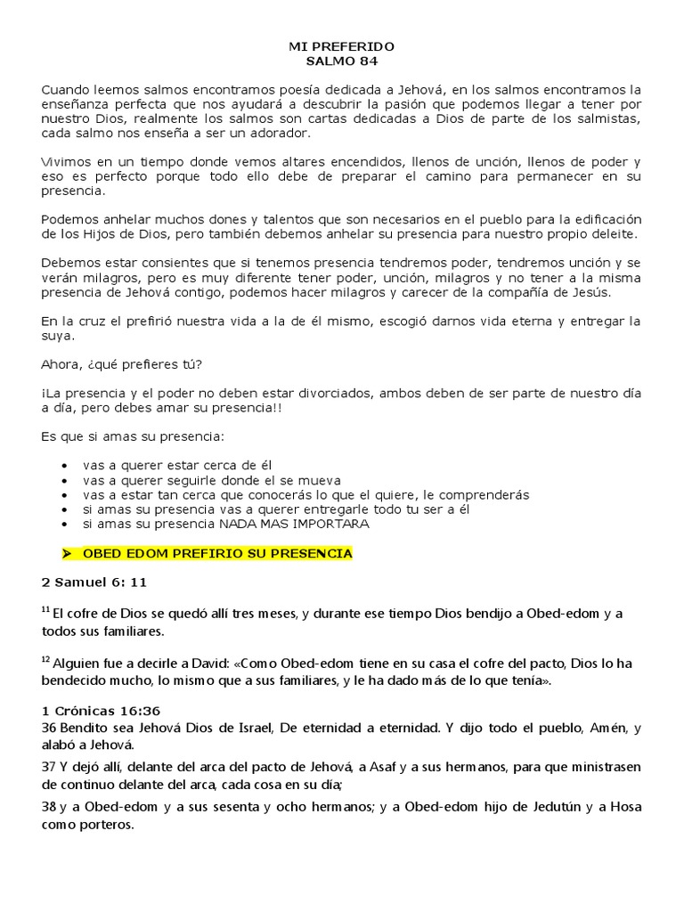 Anhelando la presencia de Dios | PDF | David | Salmos