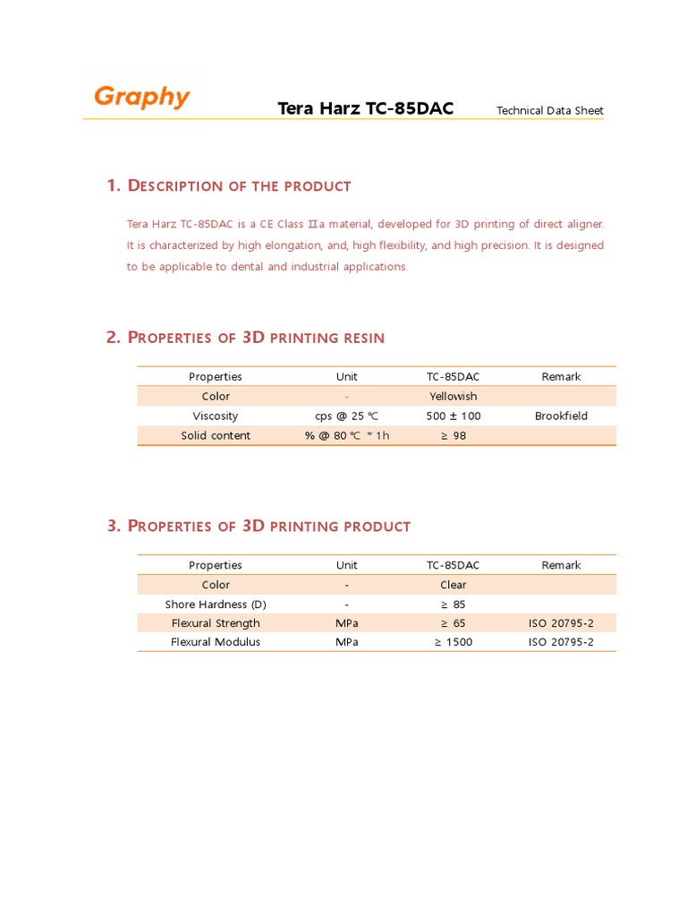 Tc-85dac Informacion Tecnica | PDF | 3 D Printing | Materials
