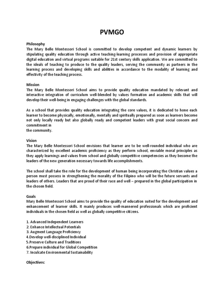 PVMGO | PDF | Educational Assessment | Curriculum