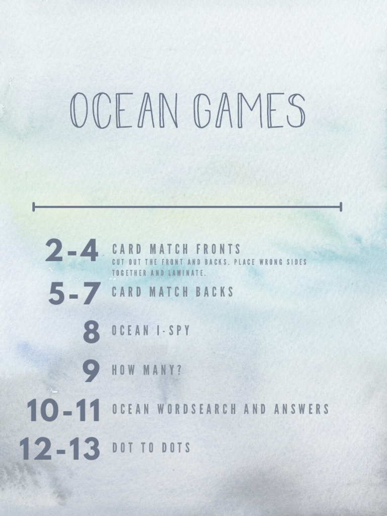 Ocean Game Pack | PDF | Organisms