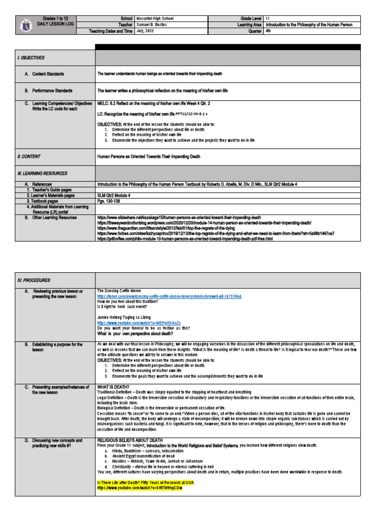 Understanding Life and Death Perspectives | PDF | Death | Meaning Of Life