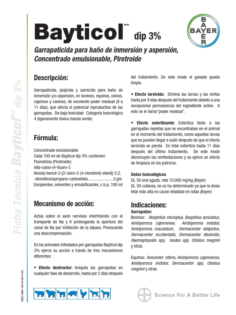 Bayticol Ficha Tecnica Bayer | PDF | Agua