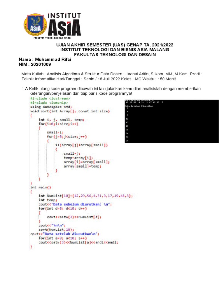 Muhammad Rifai-21201009 | PDF