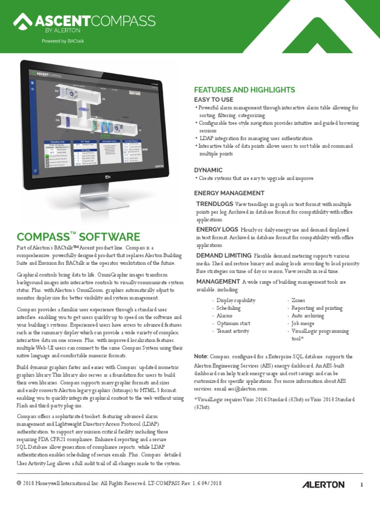 Alerton - Compass 1.6 Data Sheet | PDF | Multi Core Processor | Databases
