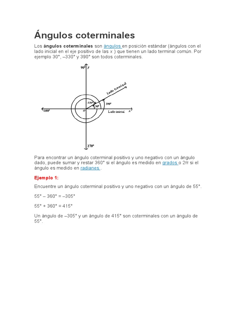Ángulos Coterminales | PDF