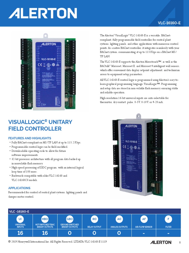 Alerton - VLC-16160-E Data Sheet | PDF | Electrical Engineering ...