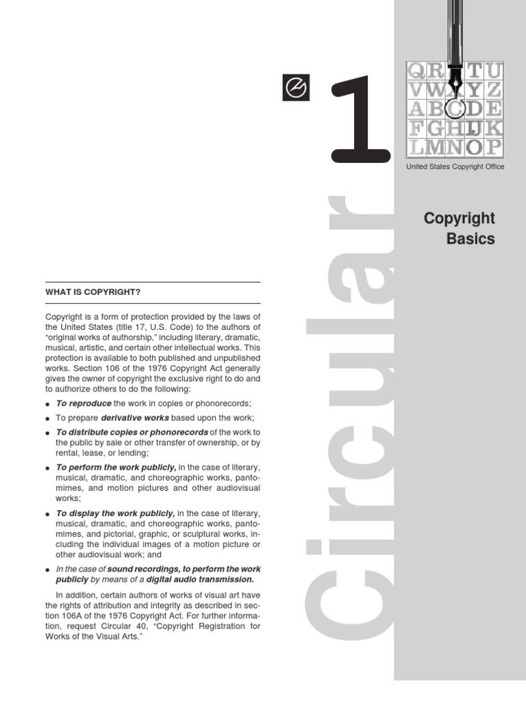Copyright Basics | PDF | Copyright | United States Copyright Office