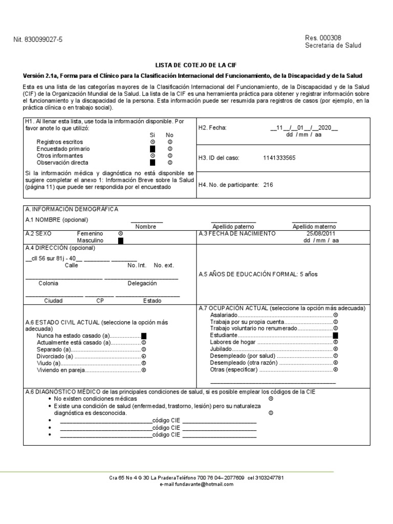 Cif Modelo | Descargar gratis PDF | Comunicación | Ciencias de la Salud
