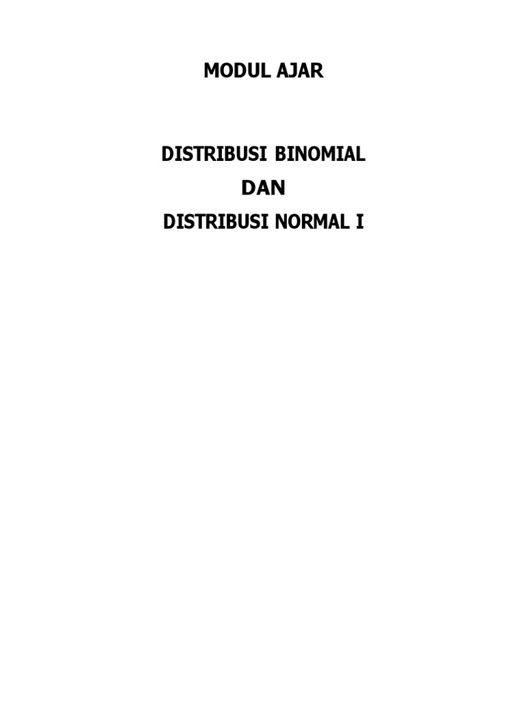 Modul Ajar Distribusi Binomial Kelas 12 | PDF