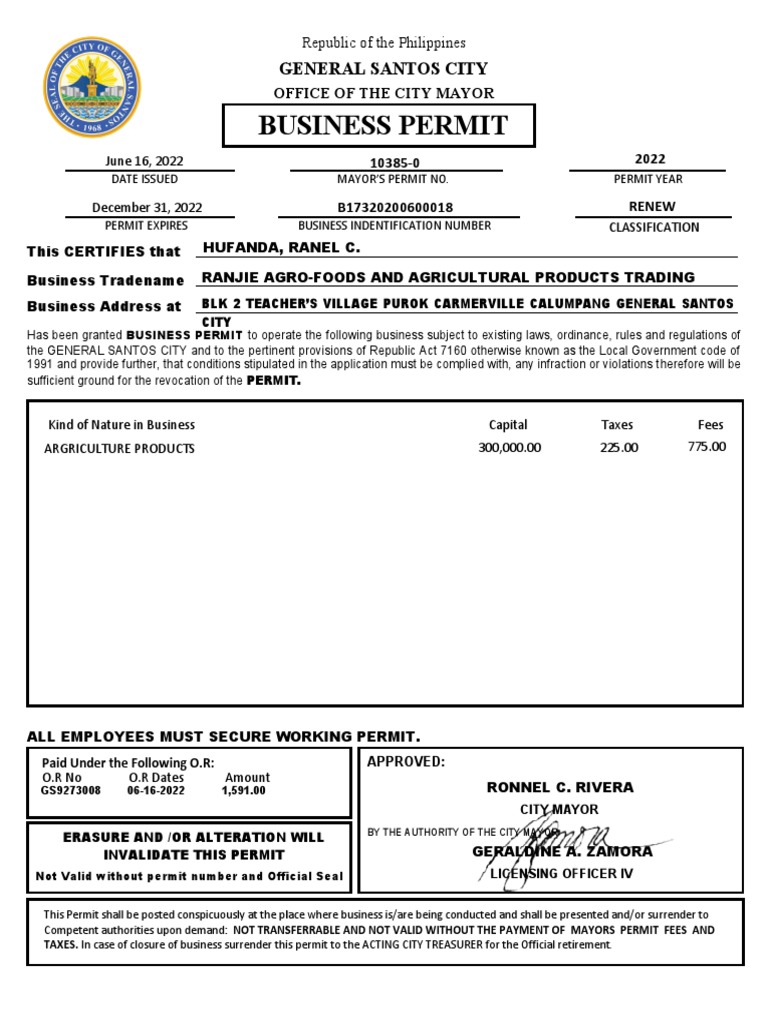 Business Permit Business Permit: General Santos City General Santos ...