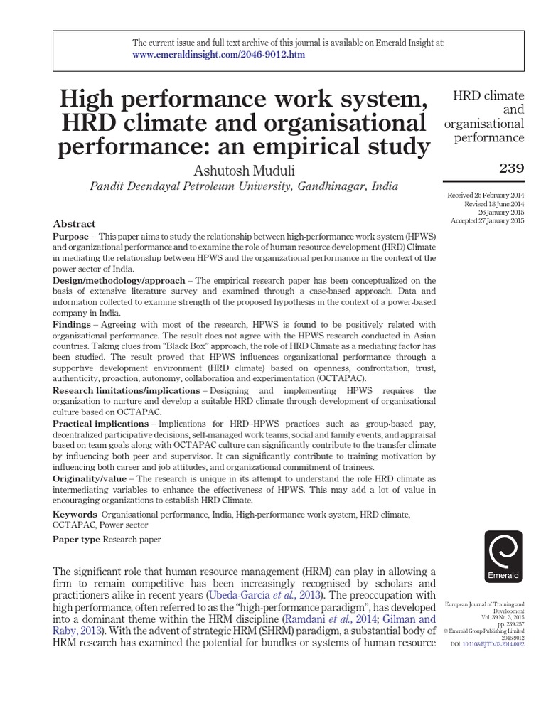 High_performance_work_system,_ | PDF | Human Resources | Human Resource ...