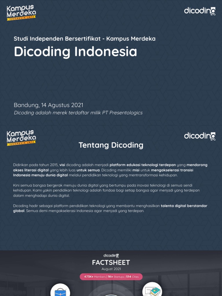 Studi Independen Bersertifikat Dicoding | PDF