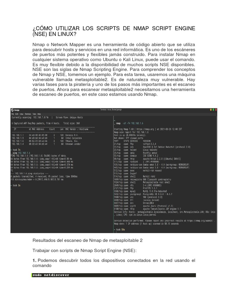 CÓMO UTILIZAR LOS SCRIPTS DE NMAP SCRIPT ENGINE | PDF | Lenguaje de ...