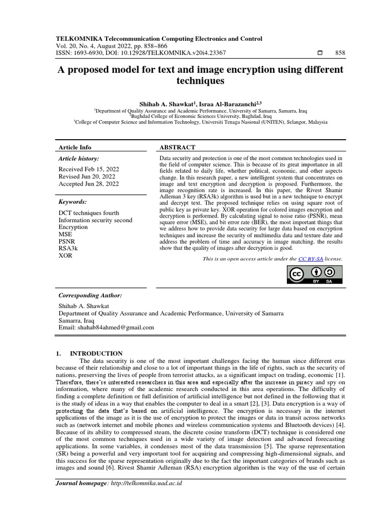 A Proposed Model For Text And Image Encryption Using Different Techniques Pdf Key