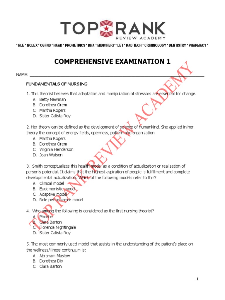 Compre Exam 1 - Students | PDF | Breast Milk | Clinical Medicine