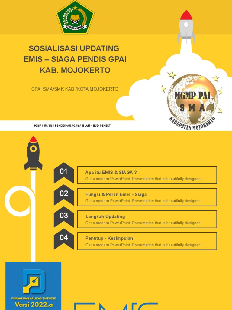 Sosialisasi Updating Emis - Siaga Pendis Gpai Kab. Mojokerto | PDF | Design | Vision