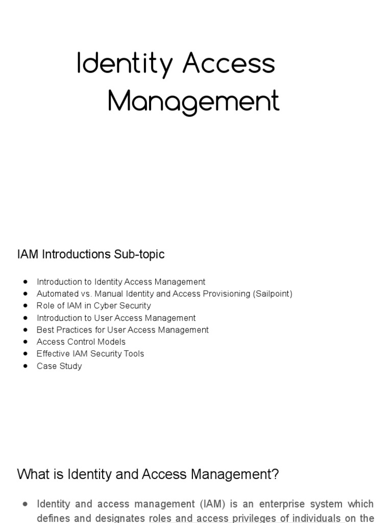 Identity Access Management | PDF | Computer Access Control | Authentication