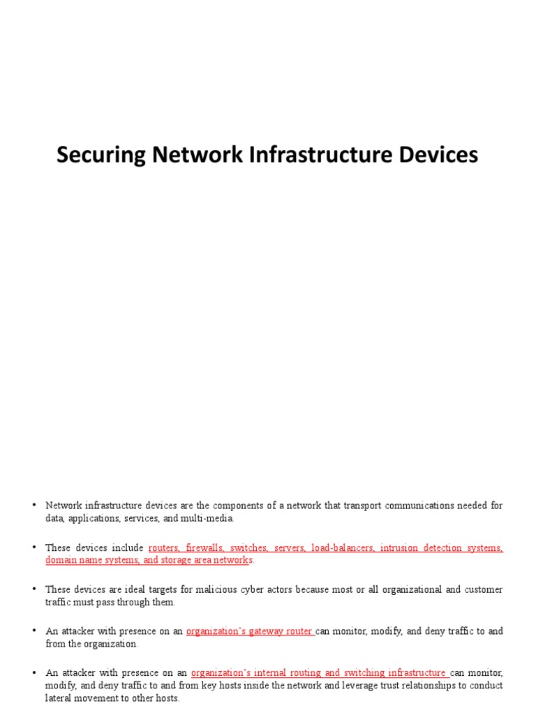 Securing Network Infrastructure Devices | PDF | Computer Network | Password