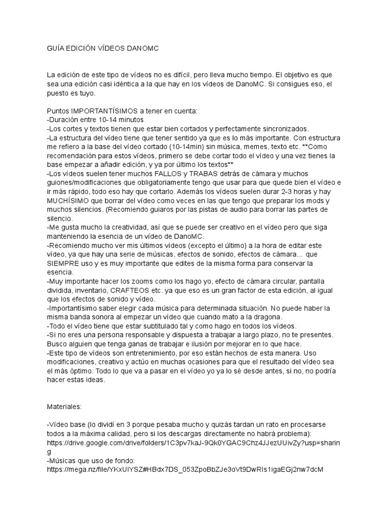 Guia Edicion Videos Danomc 2 | PDF