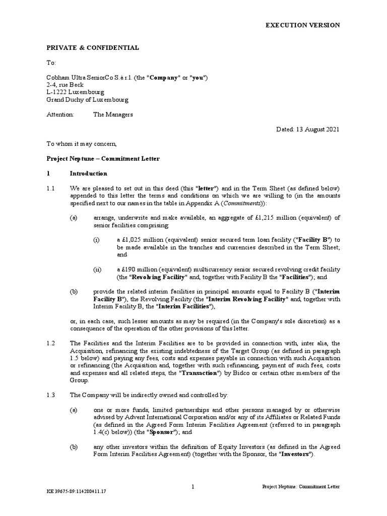 Commitment Letter | PDF | Indemnity | Value Added Tax