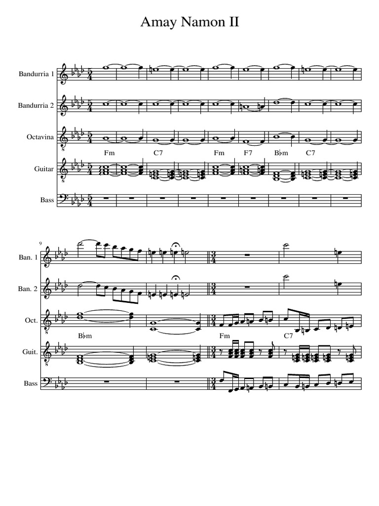 Amay Namon II-Score and Parts | PDF | Necked Lutes | Chordophones