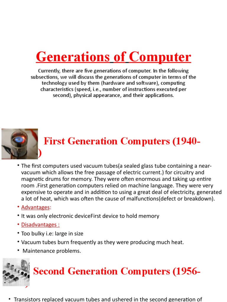 Generation of Computer | PDF | Integrated Circuit | Microprocessor