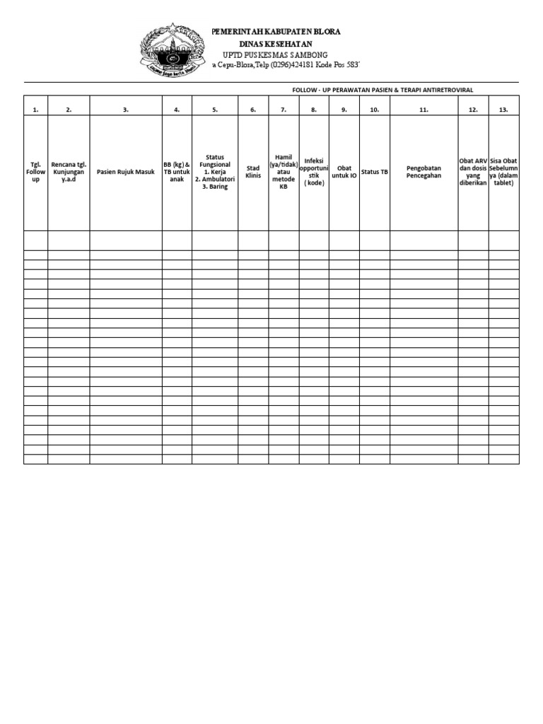 Form Pasien PDP | PDF