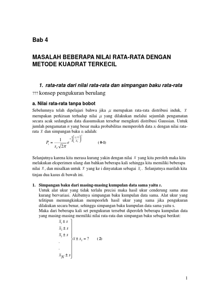 5-Rata-Rata Berbobot METODE KUADRAT TERKECIL (6) - Dikonversi | PDF