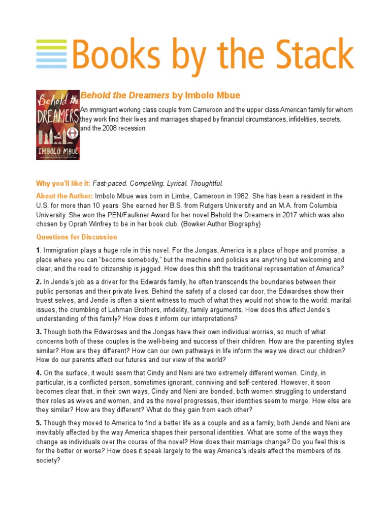 Behold the Dreamers: A Dual Narrative | PDF