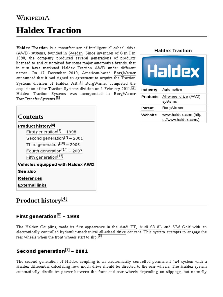 Haldex Traction: Haldex Traction Is A Manufacturer of Intelligent All ...
