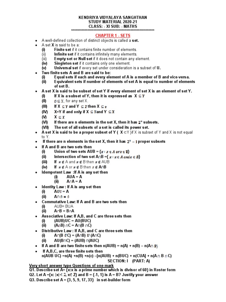 Xi - Maths Study Material | PDF | Trigonometric Functions | Function ...