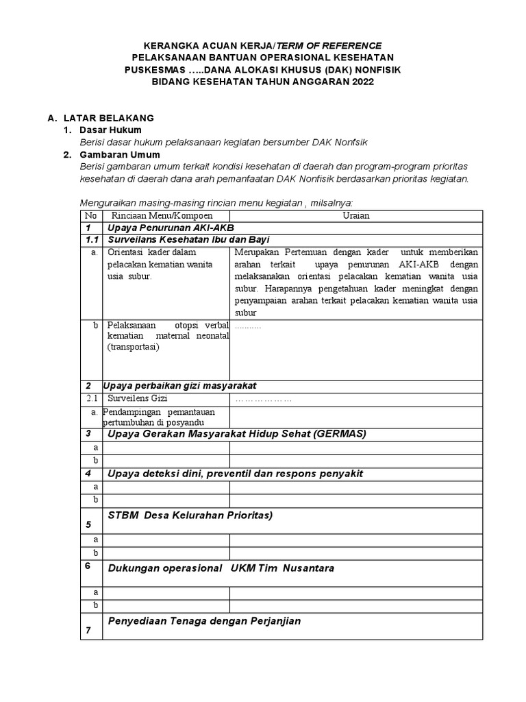 Contoh - TOR PKM | PDF