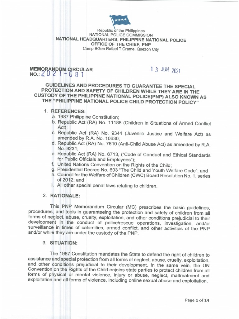 PNP-Child Protection Policy | PDF