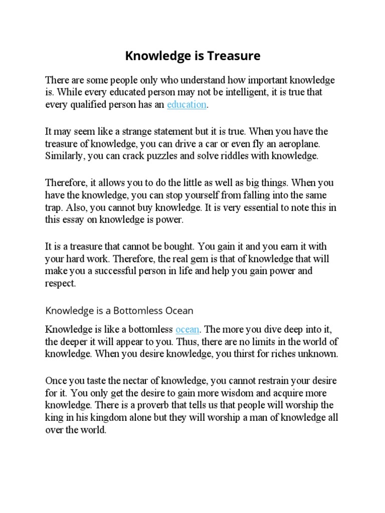 Knowledge Is Treasure | PDF