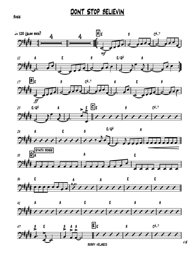 Don't Stop Believin' - (Bass GTR) | PDF