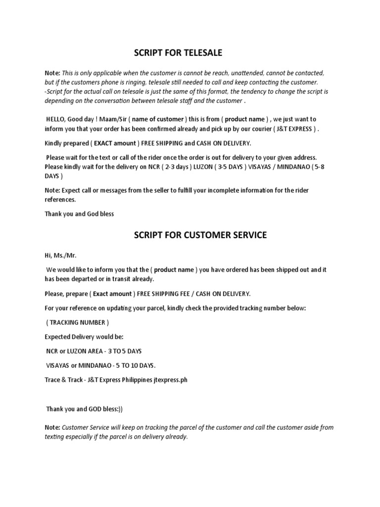 Script For Telesale and CSR | PDF
