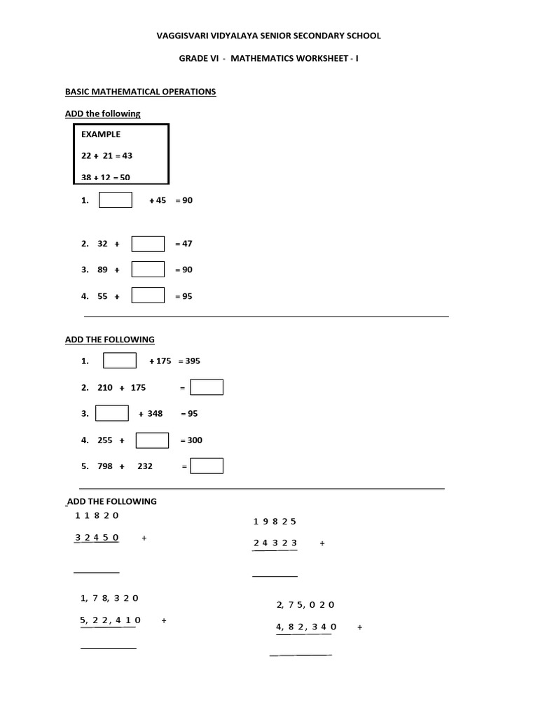 Basic Mathematical Operations | PDF | Mathematics | Arithmetic